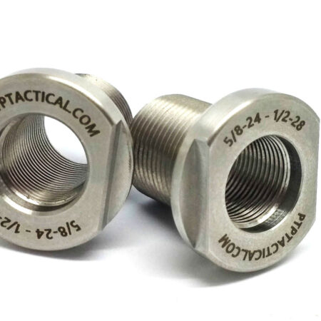 Thread Adapter 1/2-28 To 5/8-24 - Carbon Steel, Black, For Muzzle ...